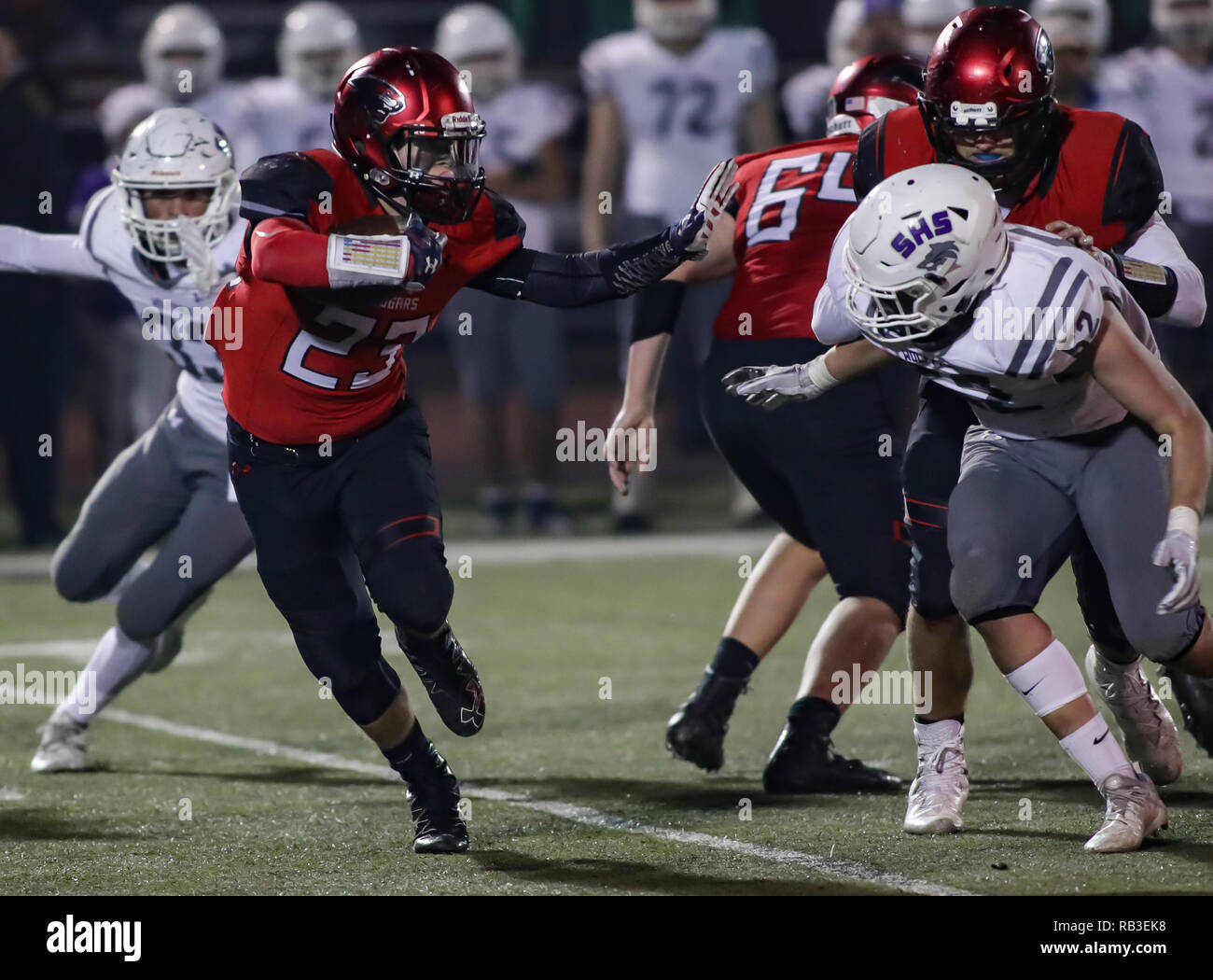 Football action with Shasta vs. Foothill High School in Palo Cedro ...