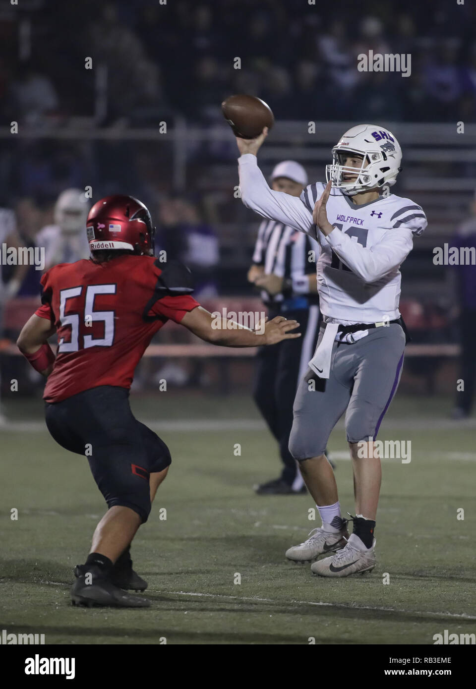 Football action with Shasta vs. Foothill High School in Palo Cedro ...