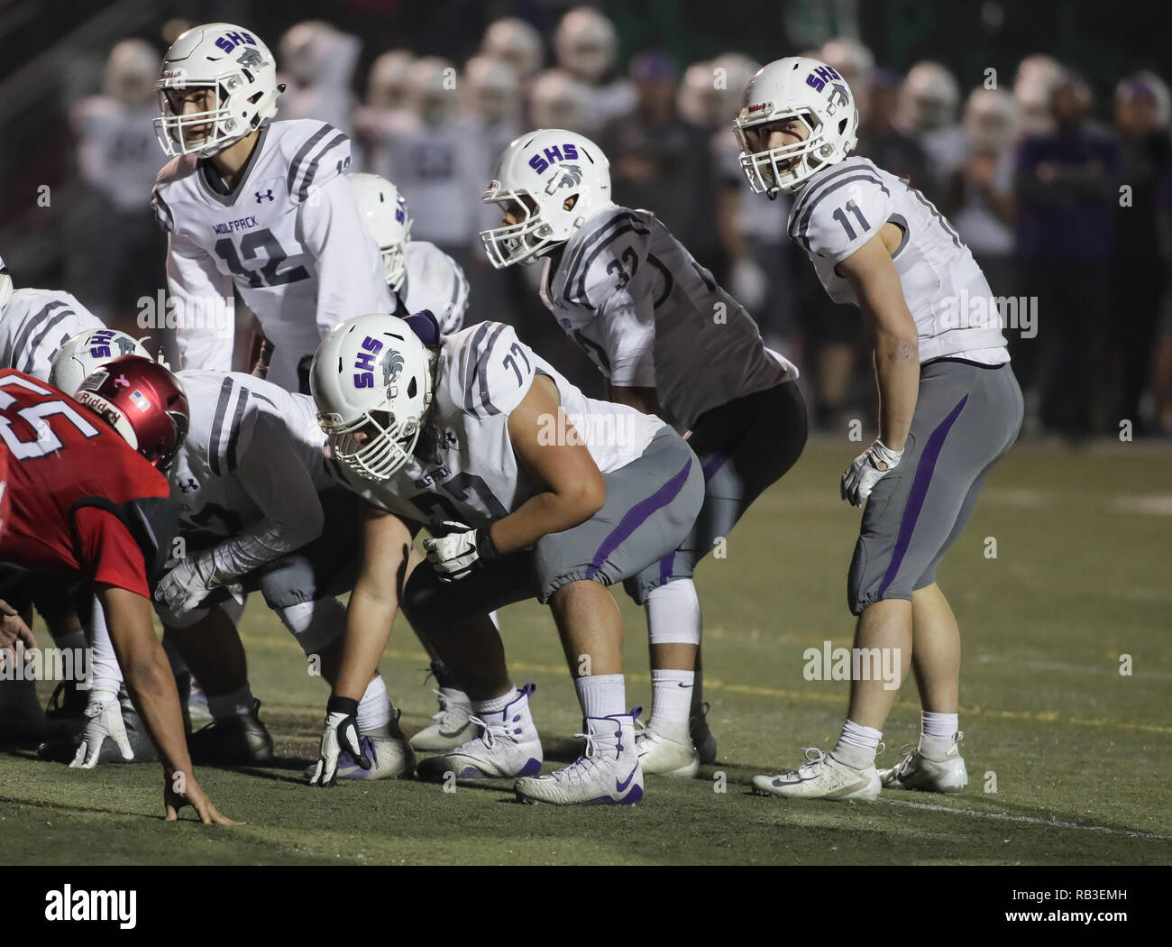 Football action with Shasta vs. Foothill High School in Palo Cedro ...