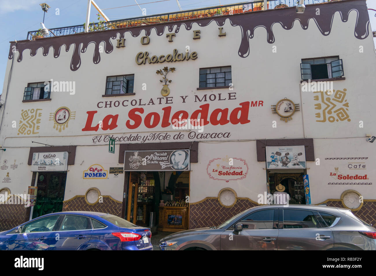 The front exterior of La Soledad Chocolate and Mole store in Oaxaca ...
