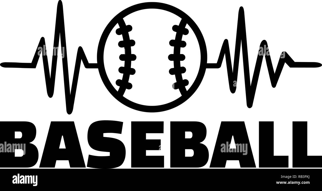 Heartbeat pulse line with baseball Stock Vector Image & Art - Alamy
