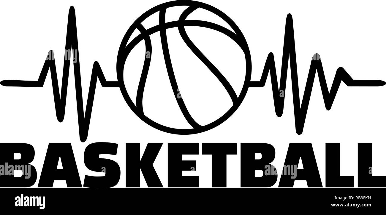 Heartbeat pulse line with basketball Stock Vector Image & Art - Alamy