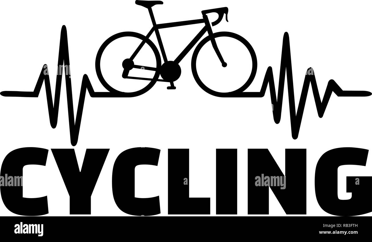 Heartbeat pulse line with racing cyclist Stock Vector Image & Art - Alamy