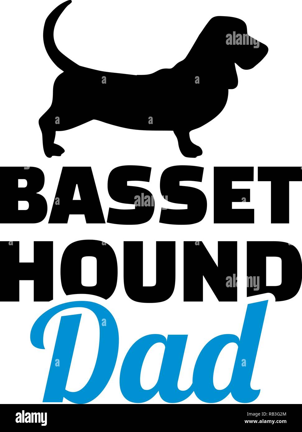 Basset hound dad silhouette with blue word Stock Vector Image & Art - Alamy