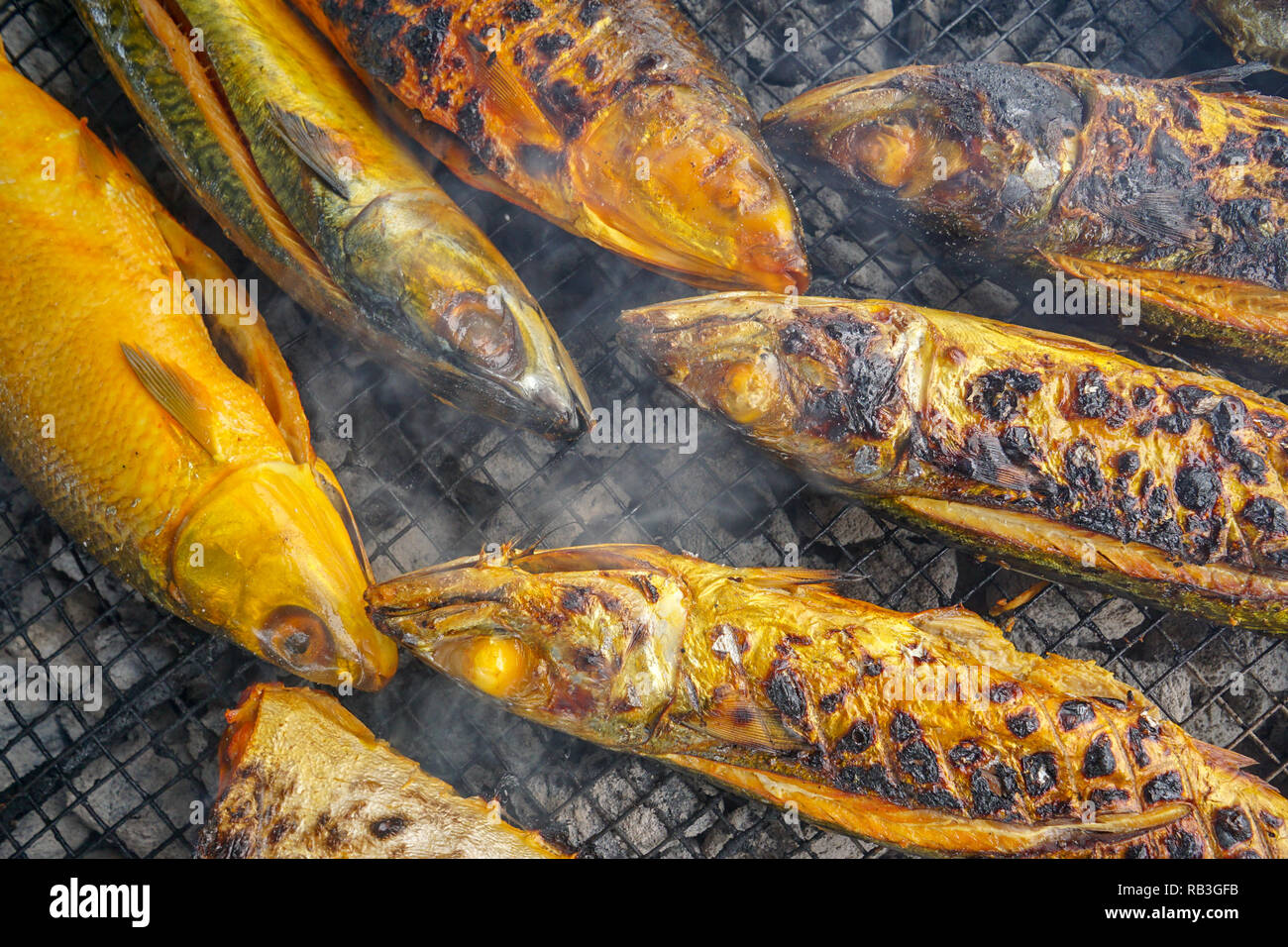 Famous Sabah North Borneo grilled barbecue fish street food Stock Photo ...
