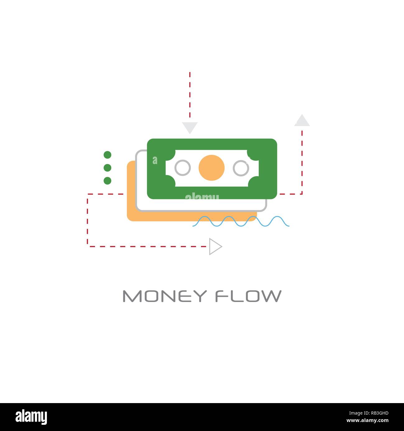 business investment banknote icon money flow concept line style ...