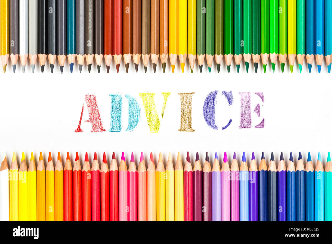 advice drawing by colour pencils Stock Photo - Alamy