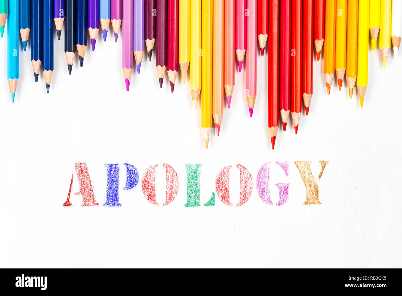 apology drawing by colour pencils Stock Photo - Alamy