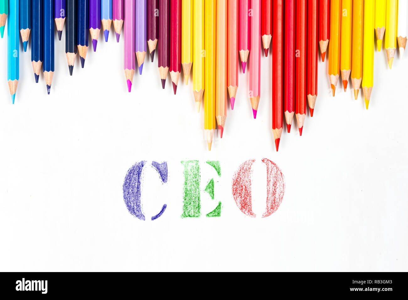 CEO drawing by colour pencils Stock Photo - Alamy
