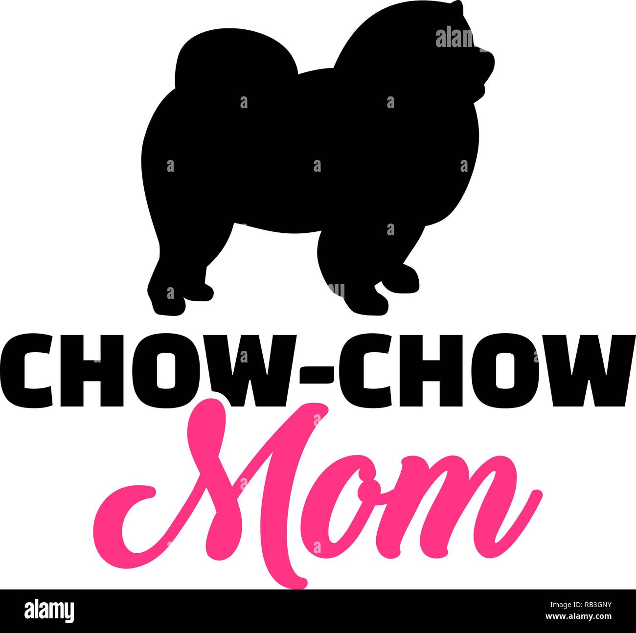 Chow-chow mom silhouette with pink word Stock Vector Image & Art - Alamy