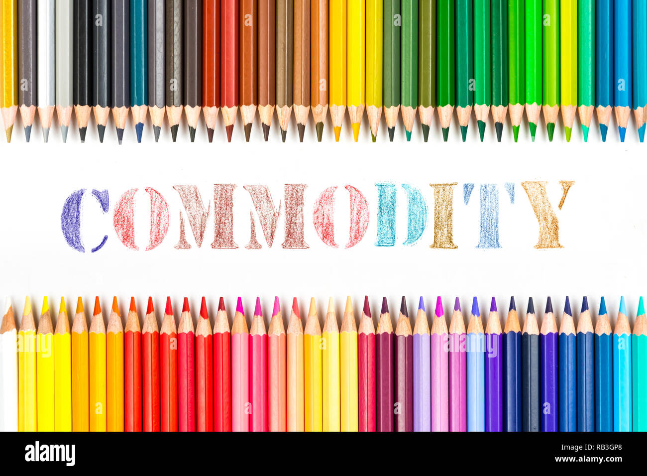Commodity drawing by colour pencils Stock Photo - Alamy