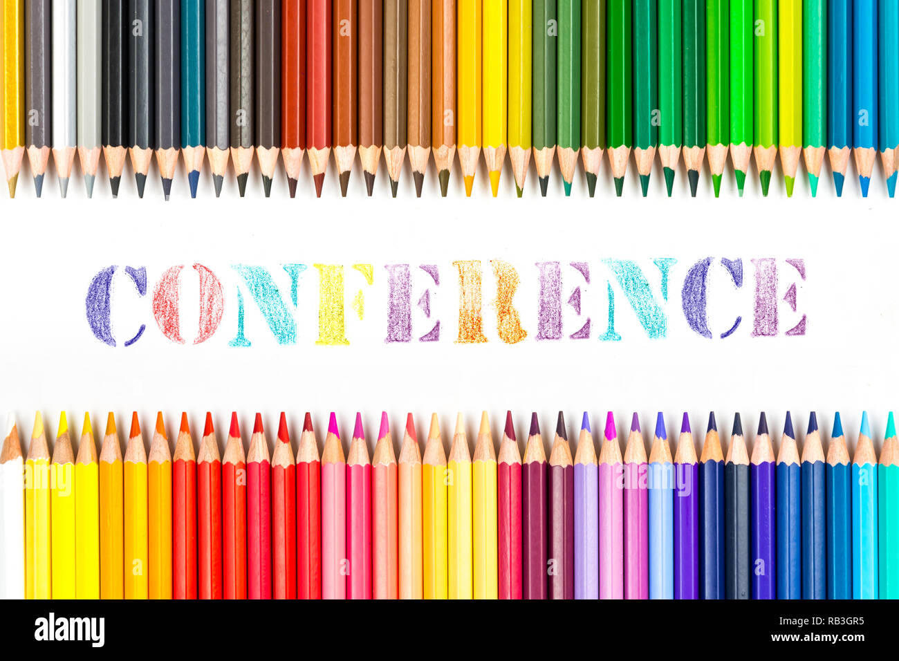 Conference drawing by colour pencils Stock Photo - Alamy