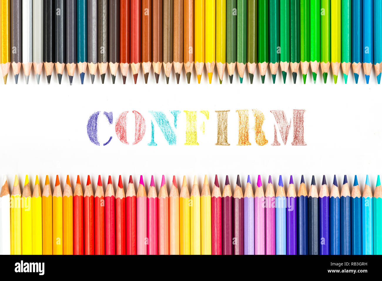 Confirm drawing by colour pencils Stock Photo - Alamy