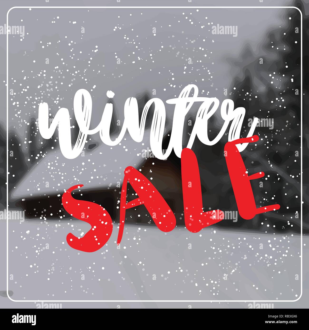 winter sale lettering design season shopping template special discount ...