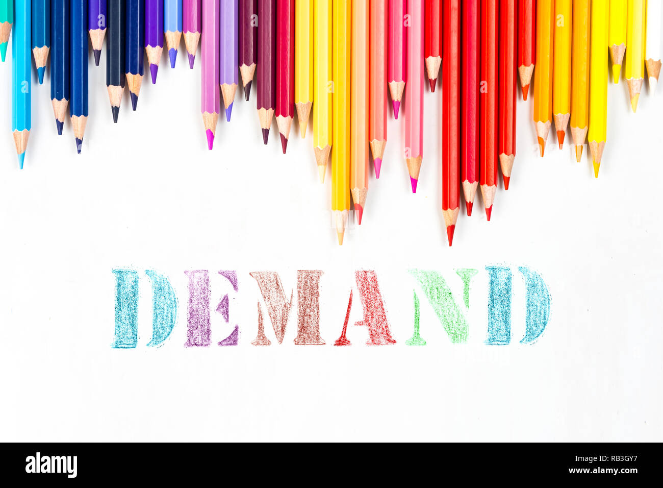 Demand drawing by colour pencils Stock Photo - Alamy