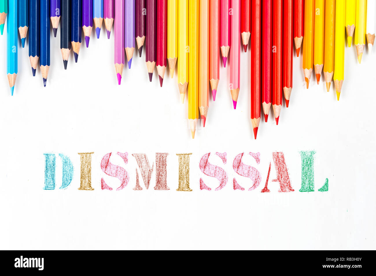 Dismissal drawing by colour pencils Stock Photo - Alamy