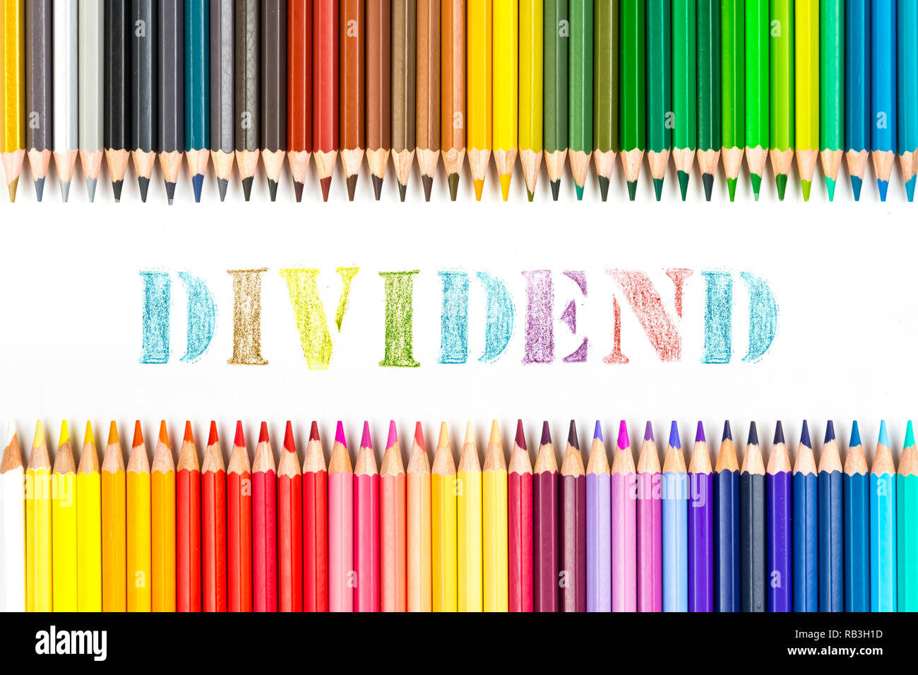 Dividend drawing by colour pencils Stock Photo - Alamy