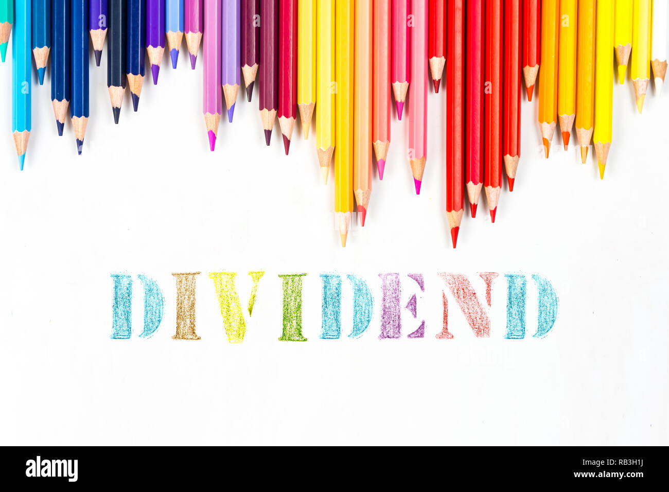 Dividend drawing by colour pencils Stock Photo - Alamy