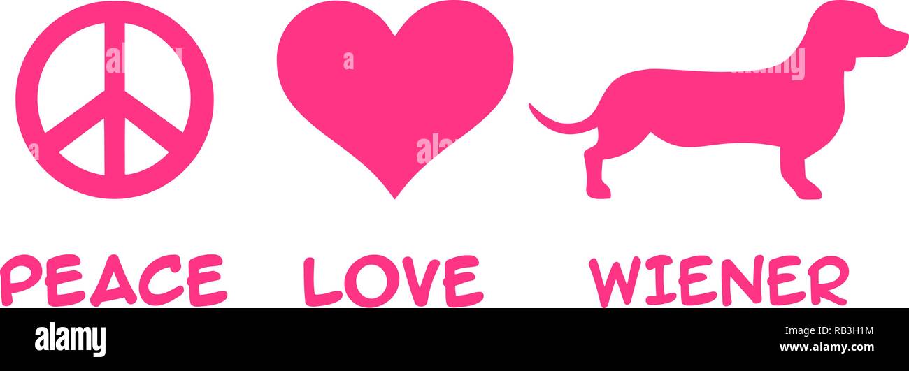 Peace, Love, Wiener slogan pink Stock Vector Image & Art - Alamy