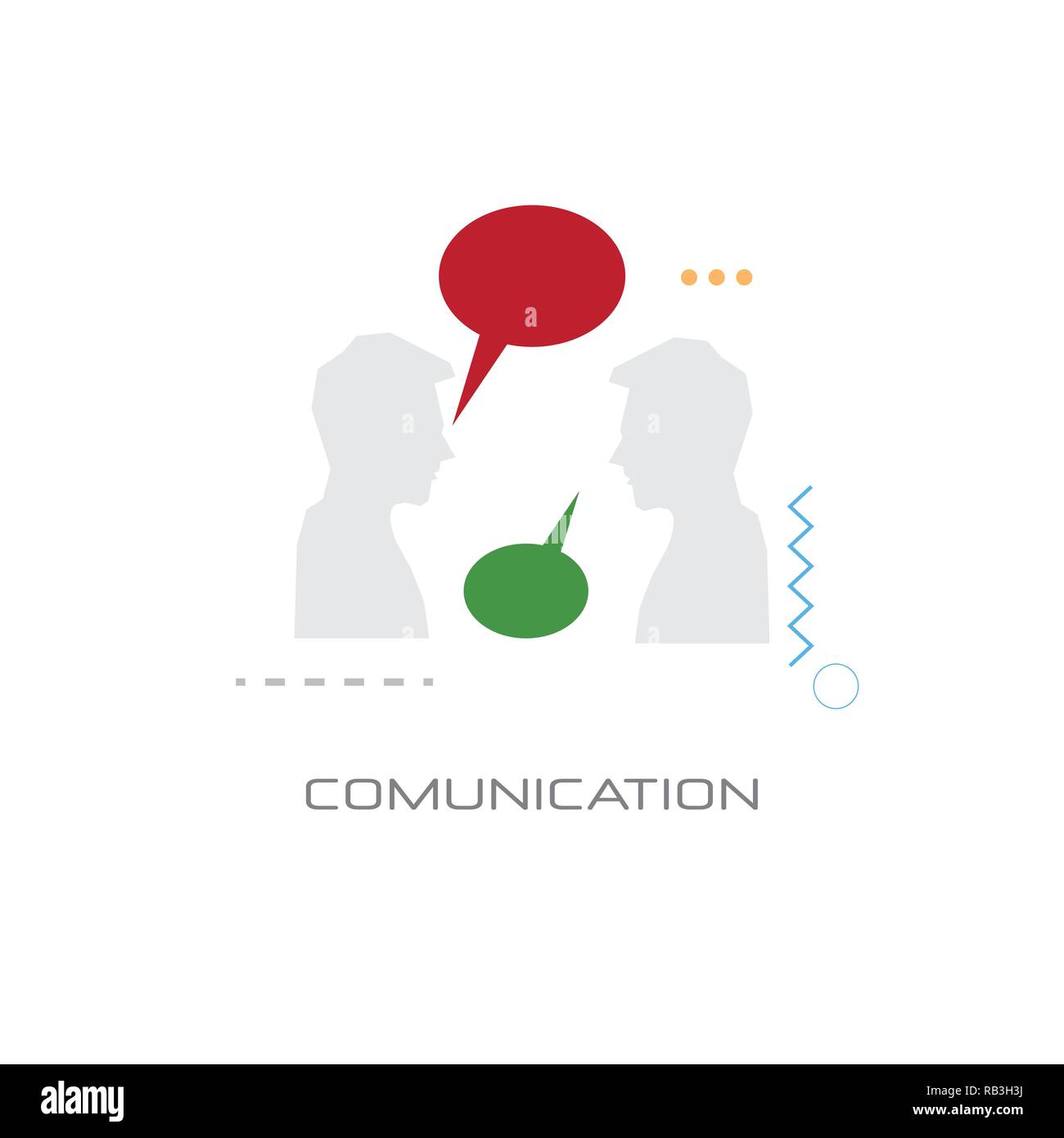 two men chat bubble speech business communication concept flat style ...