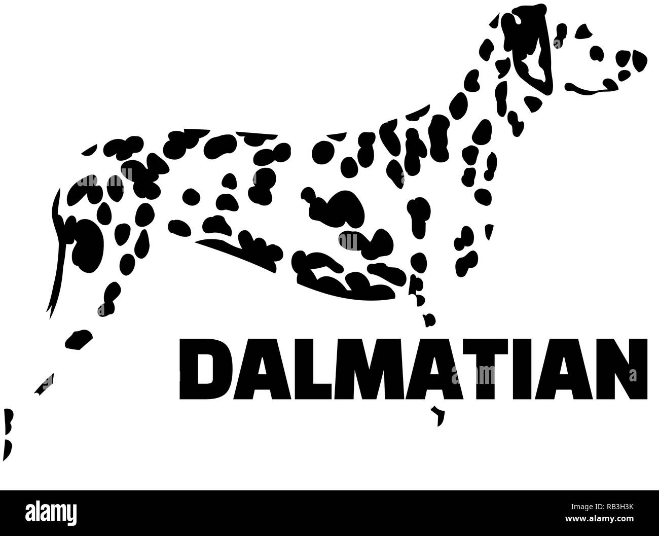 Dalmatian silhouette in black and white Stock Vector Image & Art - Alamy