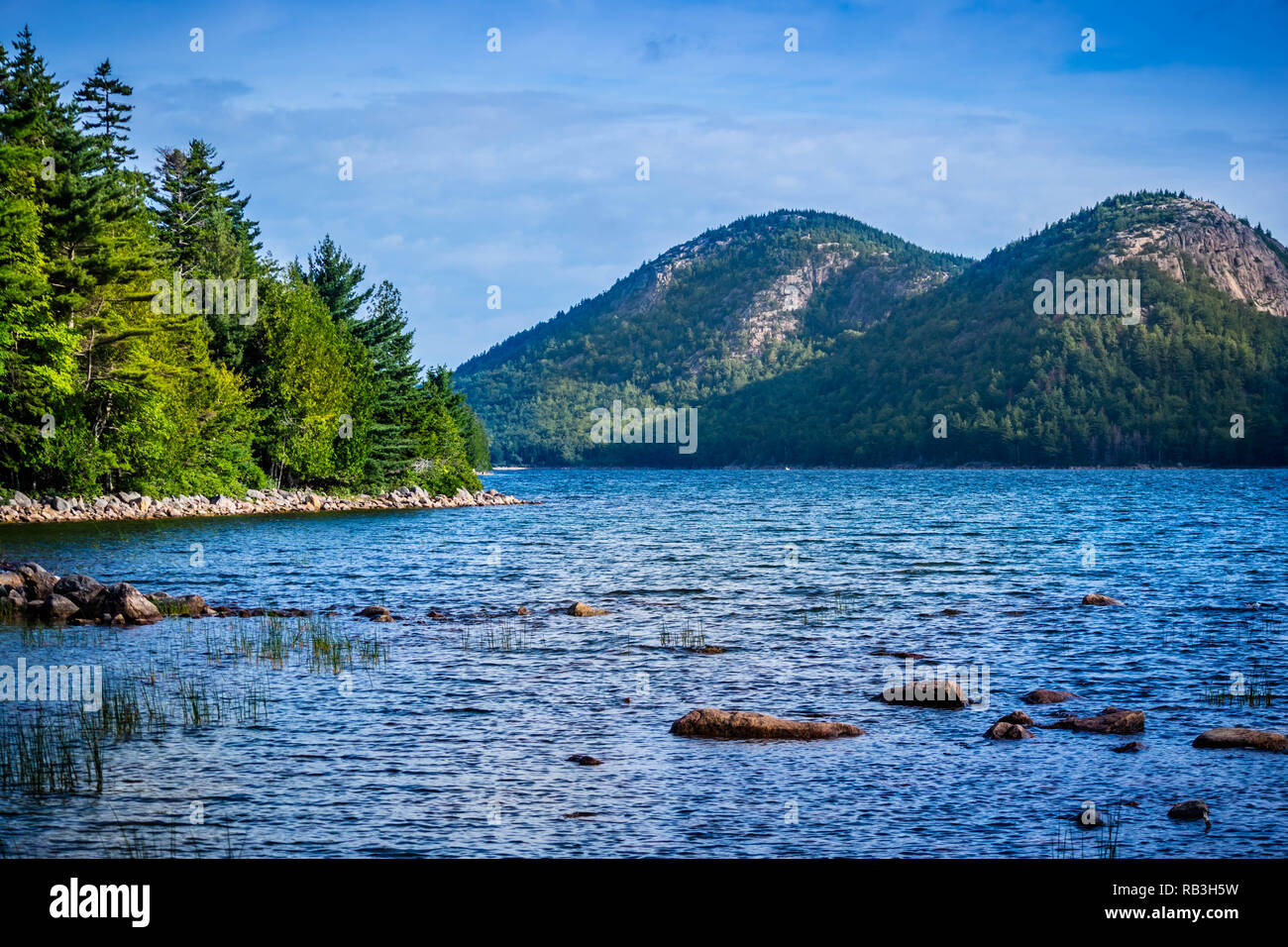 The Jordan Pond Path Trail in Acadia National Park, Maine Stock Photo ...