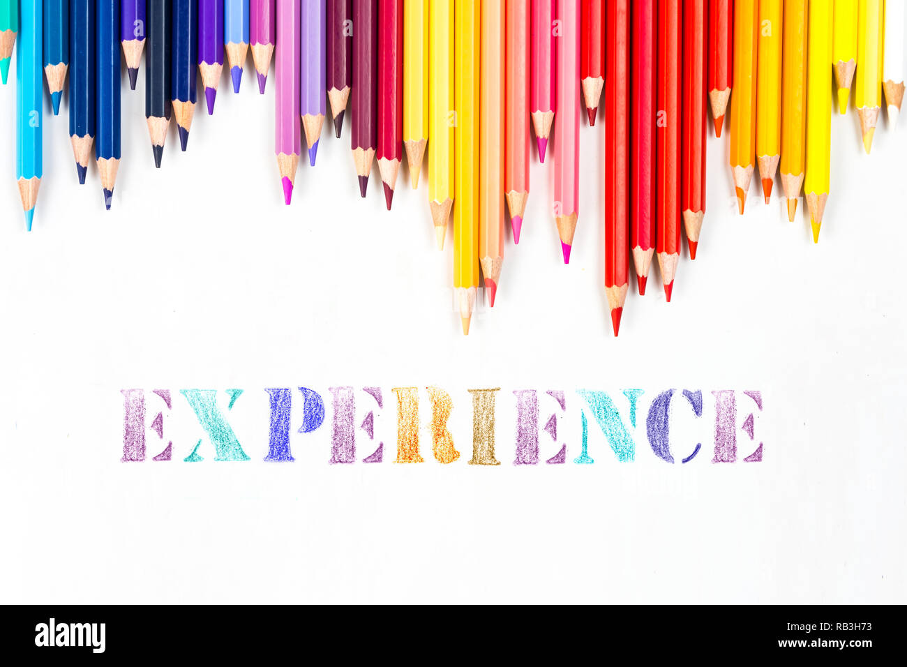 Experience drawing by colour pencils Stock Photo - Alamy