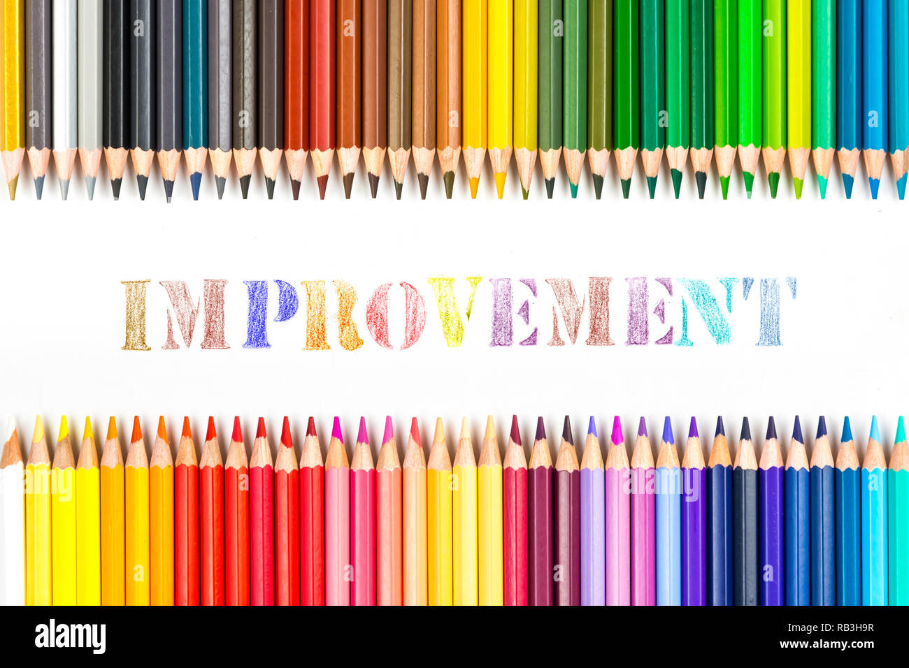 Improvement drawing by colour pencils Stock Photo - Alamy