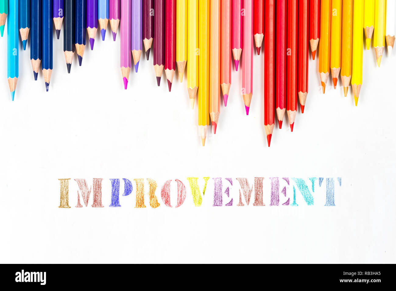 Improvement drawing by colour pencils Stock Photo - Alamy