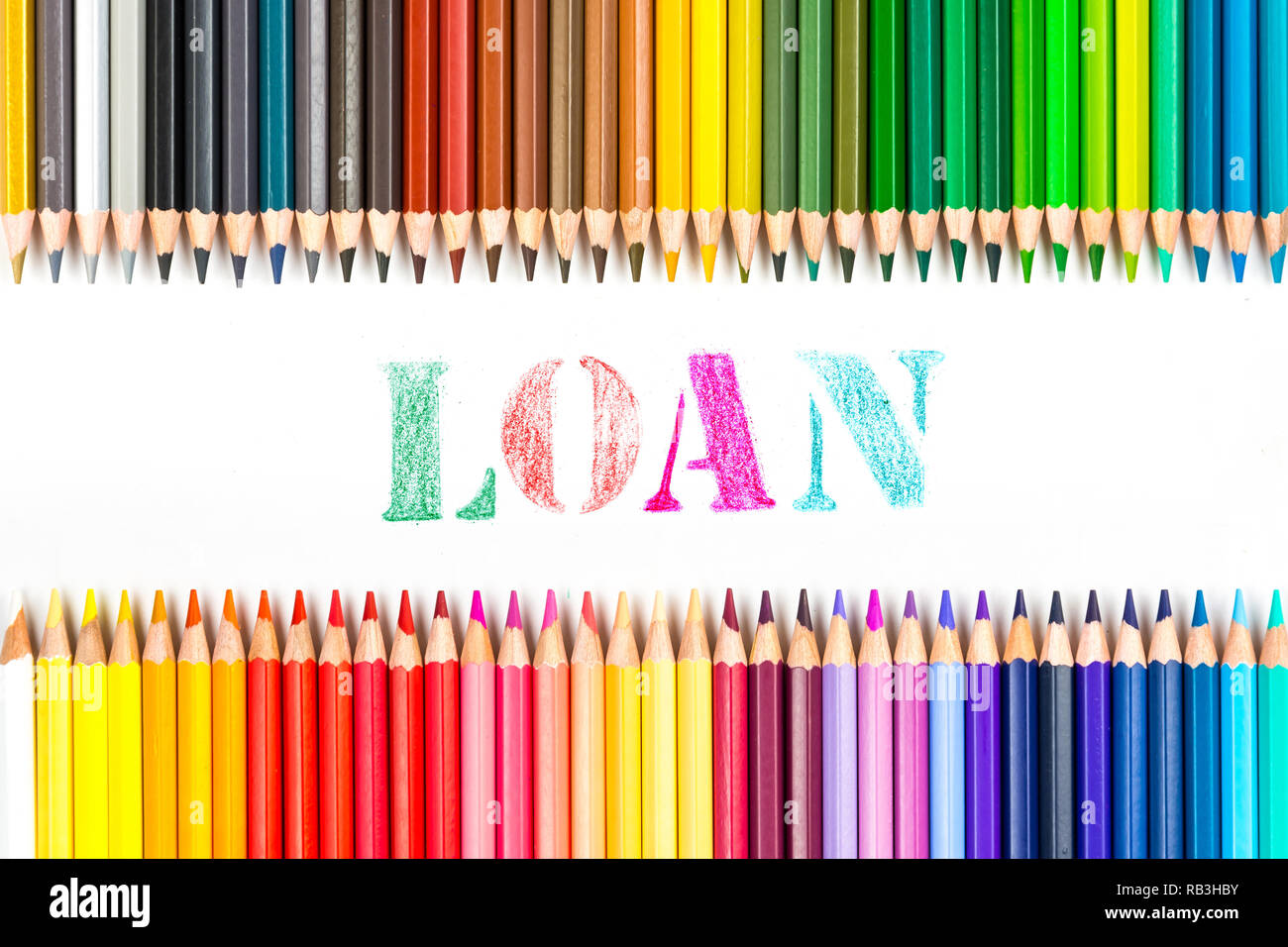 Loan drawing by colour pencils Stock Photo - Alamy
