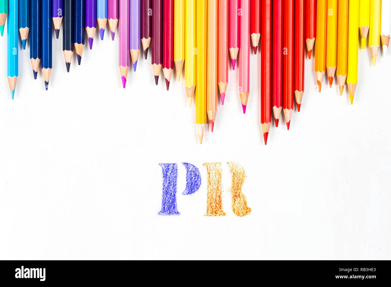 PR drawing by colour pencils Stock Photo - Alamy