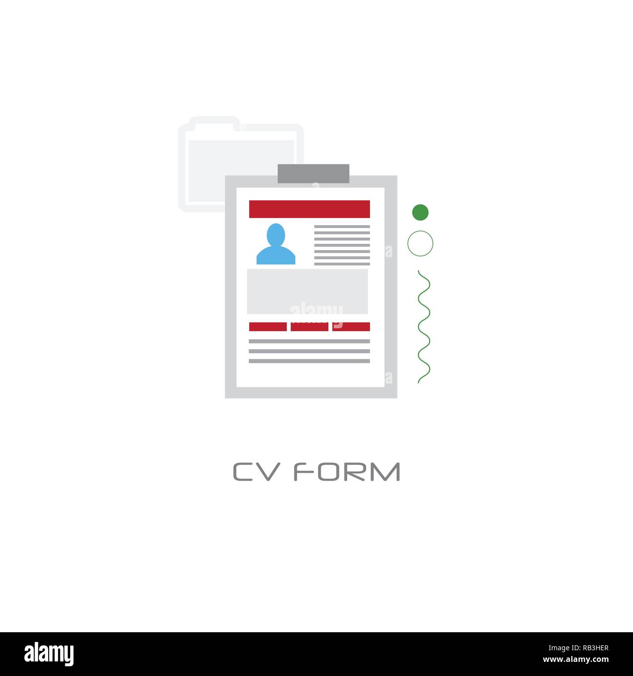 curriculum vitae document job vacancy cv form concept flat style ...