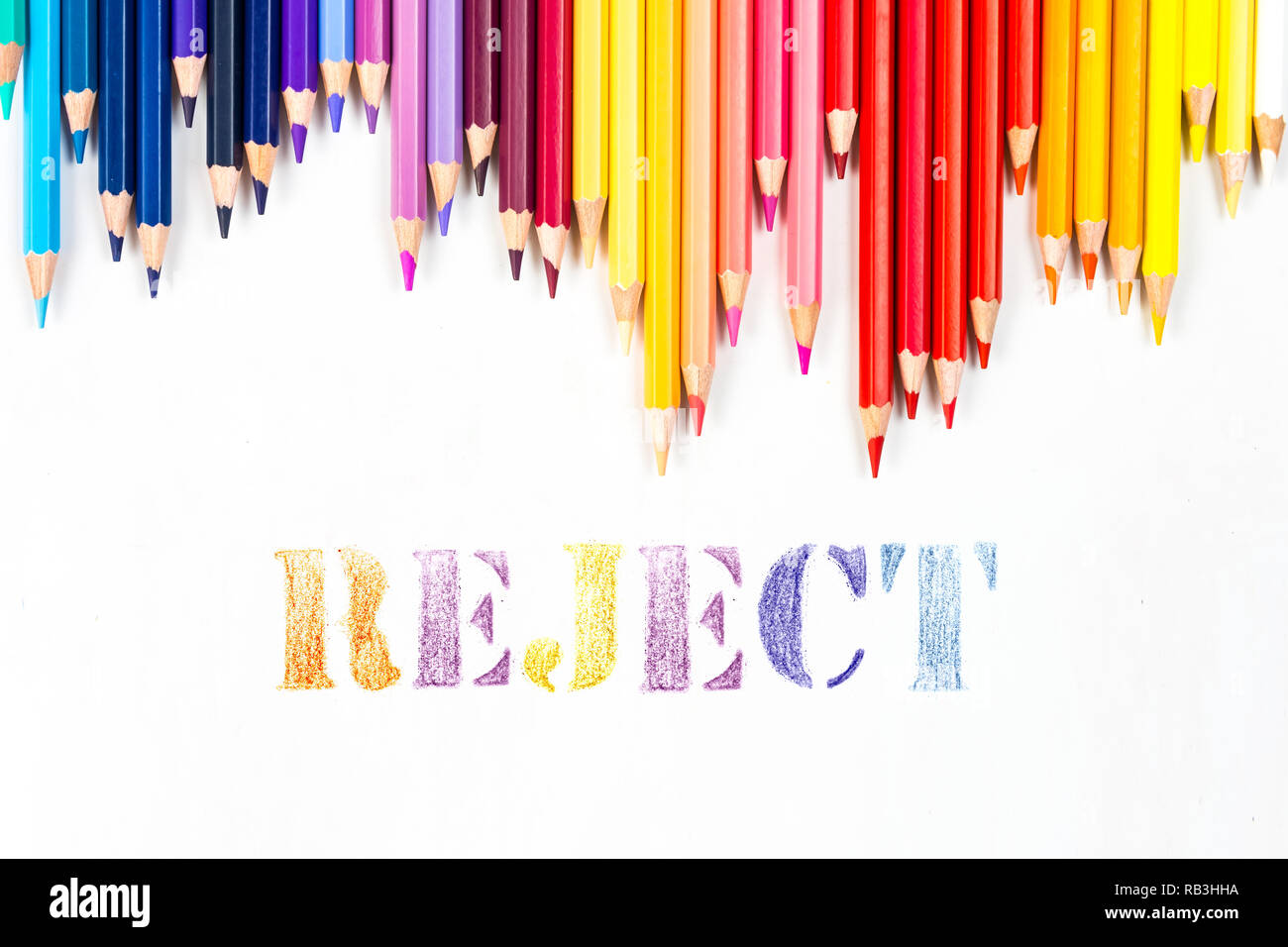 reject drawing by colour pencils Stock Photo - Alamy
