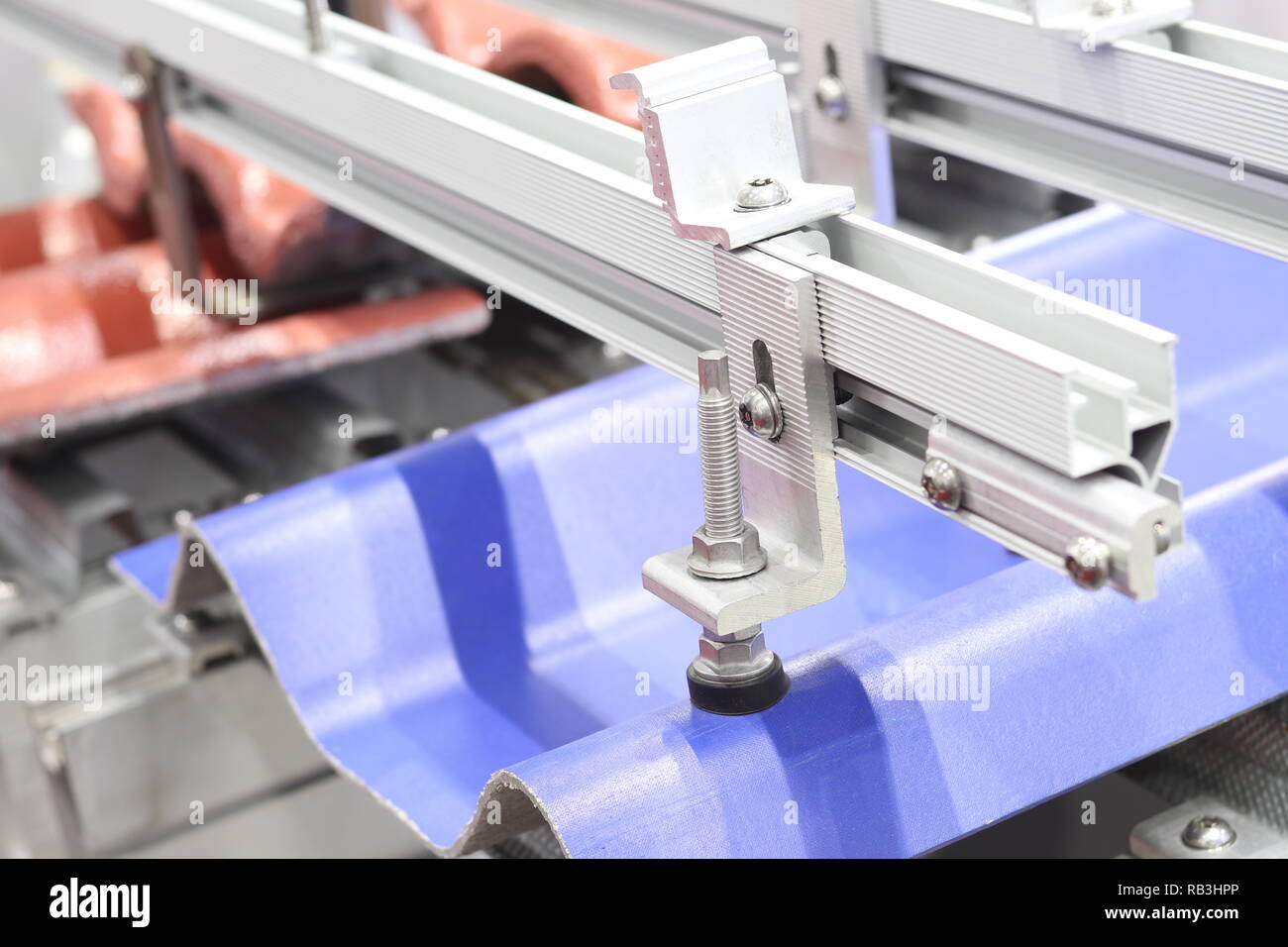 Mounting Clamp of Solar panel ; Installation Stock Photo - Alamy