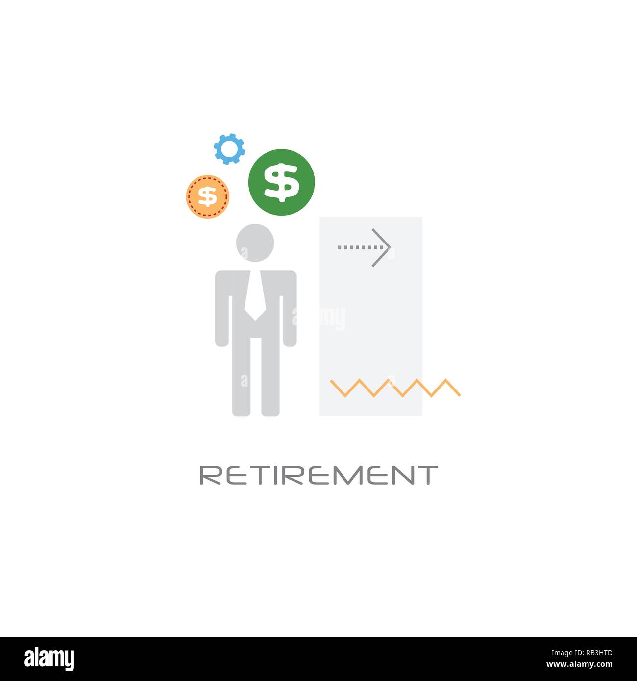 senior man business person retirement concept flat style isolated Stock ...