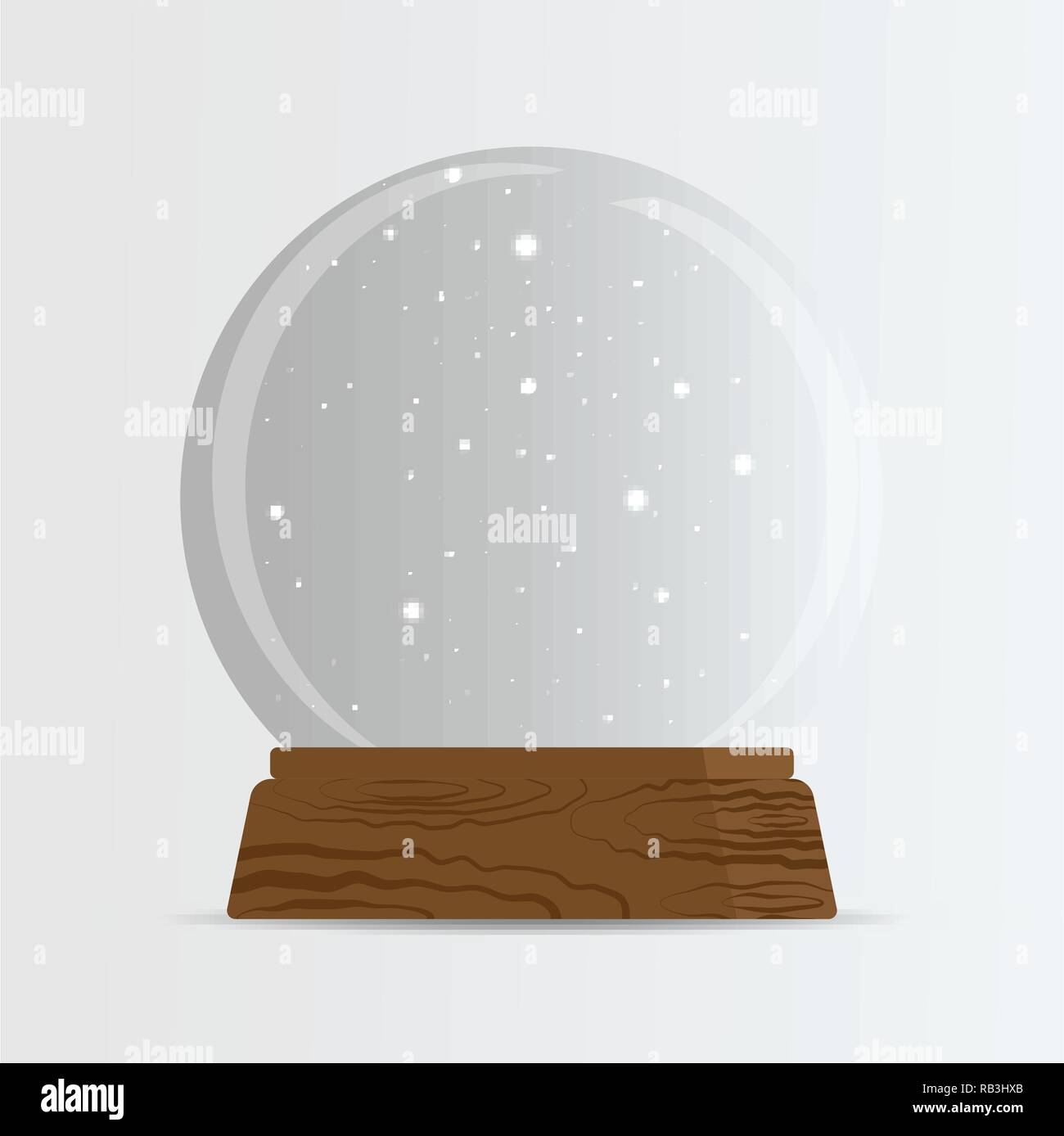 Cute cartoon empty snow globe transparent vector template for anything ...