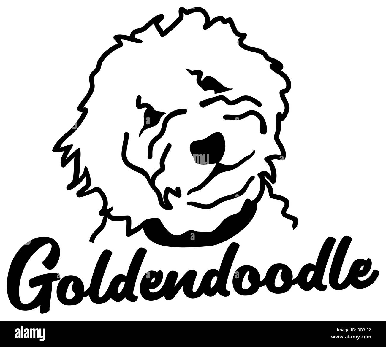 Goldendoodle head silhouette white with name Stock Vector Image & Art ...