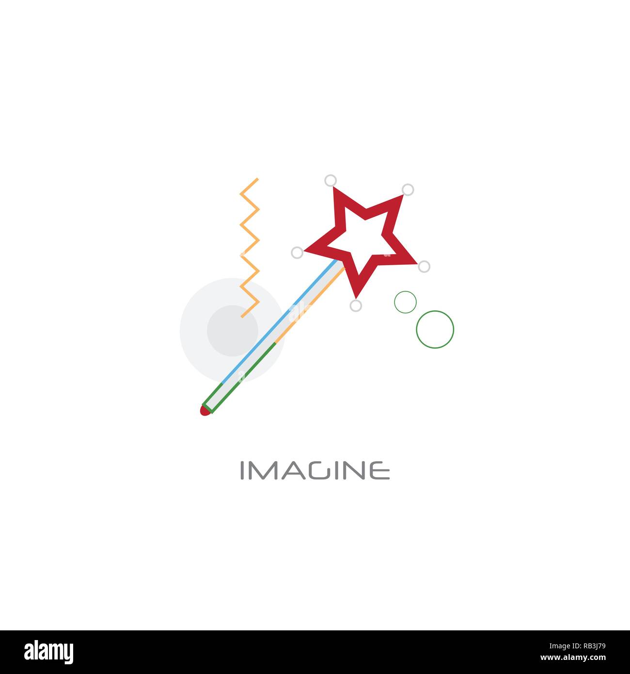 imagination miracle magic wand business opportunity concept line style ...
