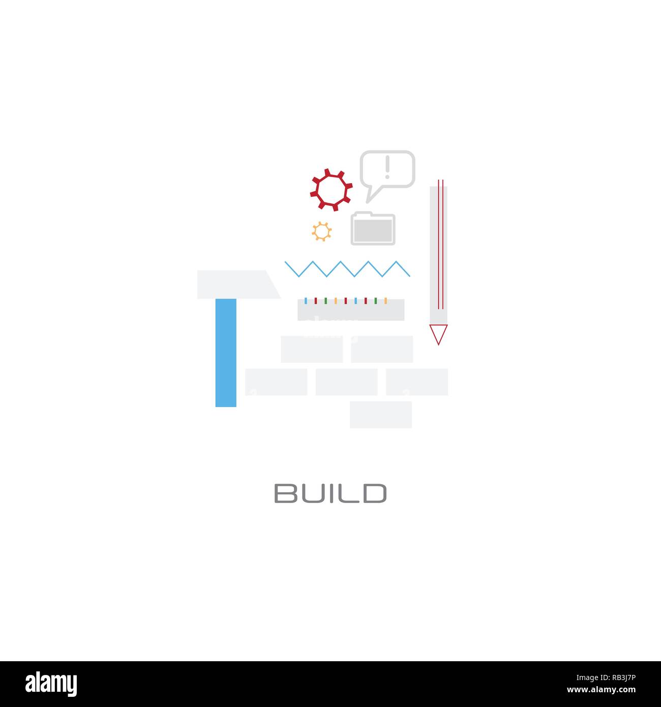 new idea inspiration build construction concept line style isolated ...