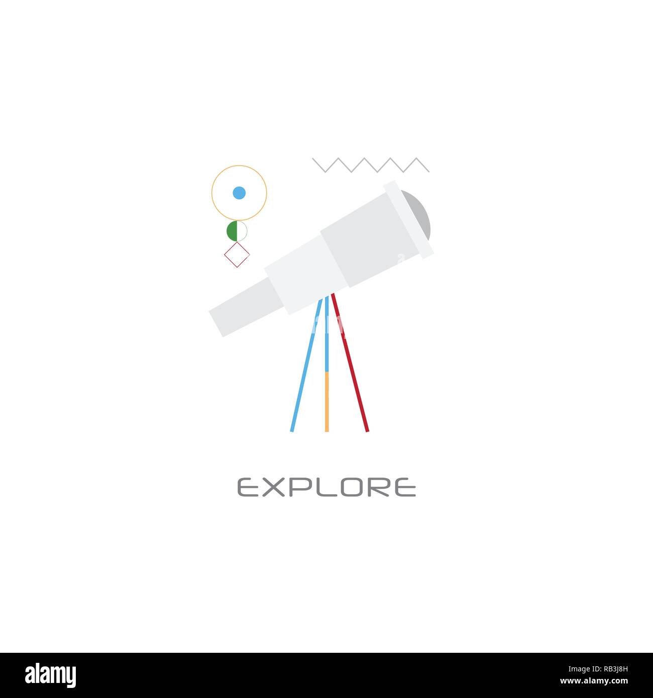 Scientist observe stars telescope Stock Vector Images - Alamy