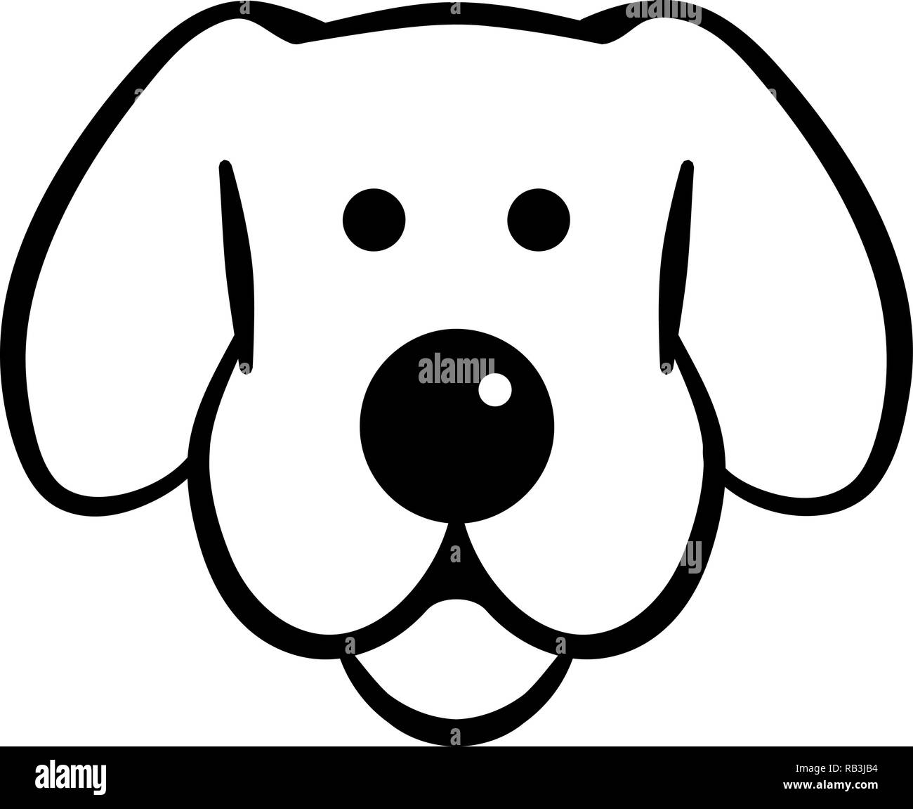 Dog head smiling drawn frontview Stock Vector Image & Art - Alamy