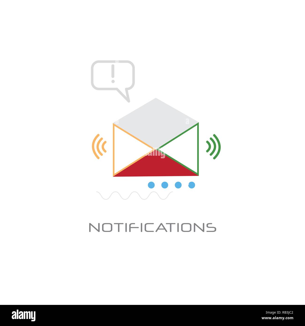 envelope email inbox letter message send mail notifications concept ...