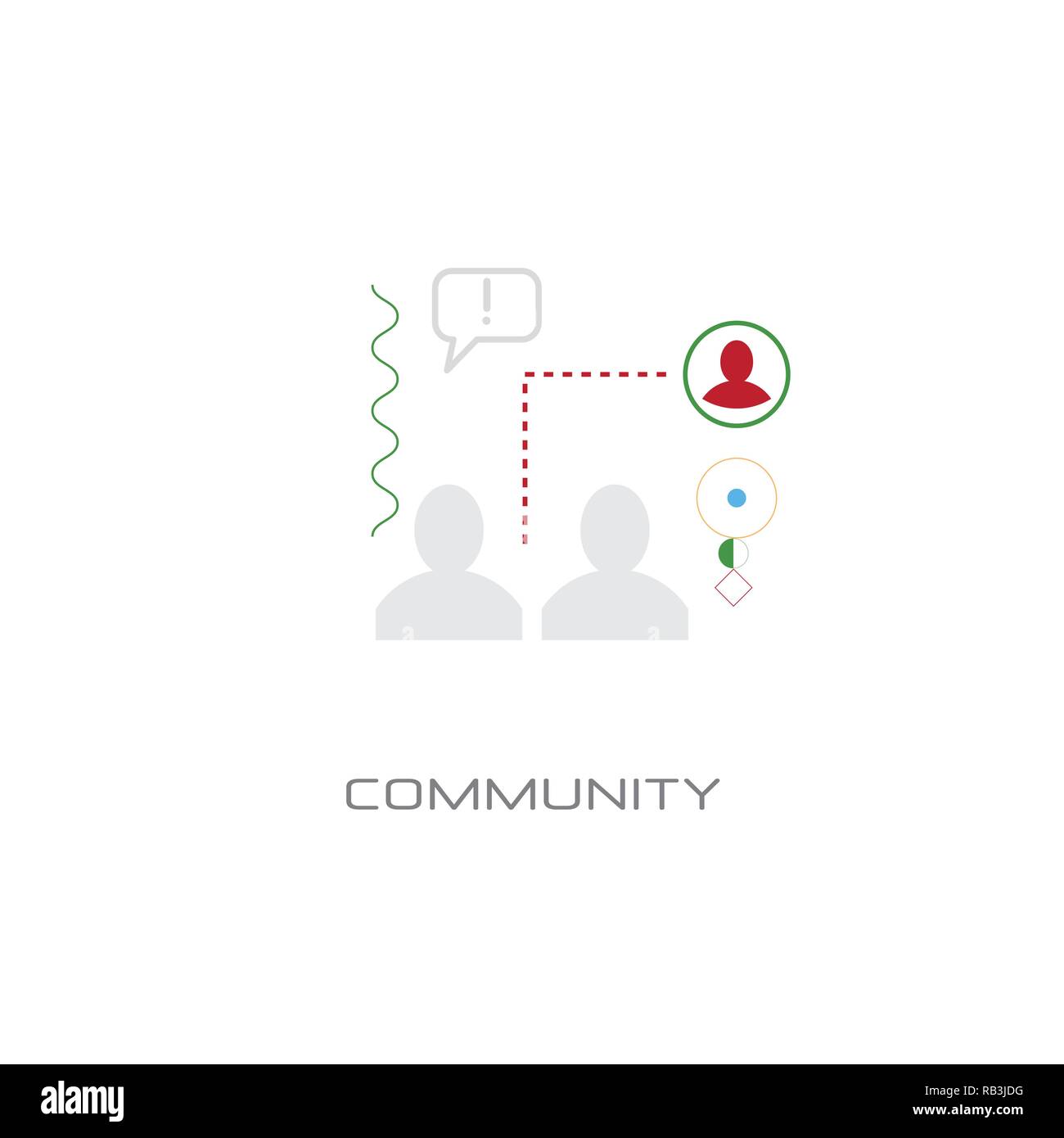 community people group concept social network communication line style ...