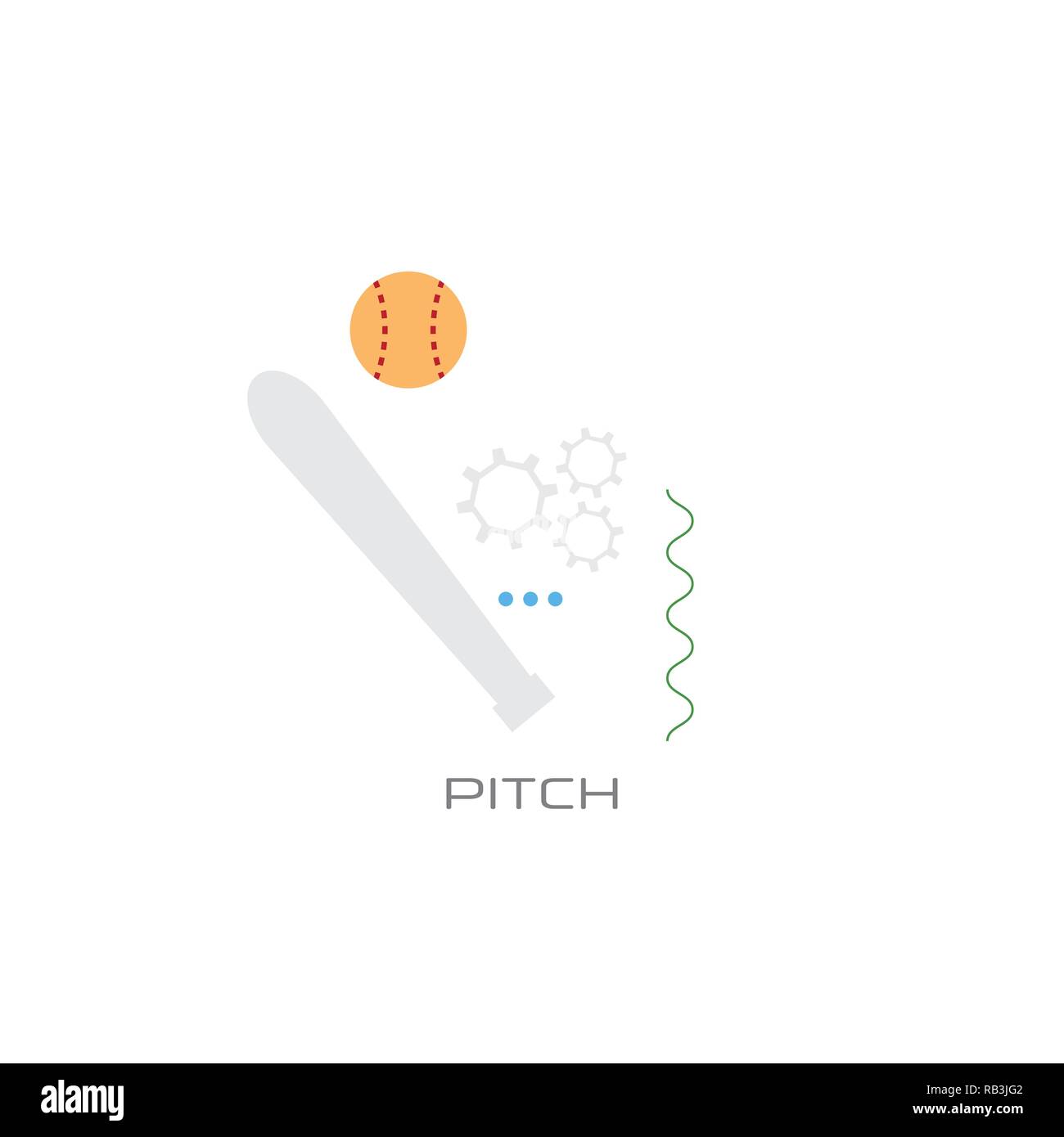 pitch bat sport game strategy concept line style isolated Stock Vector ...