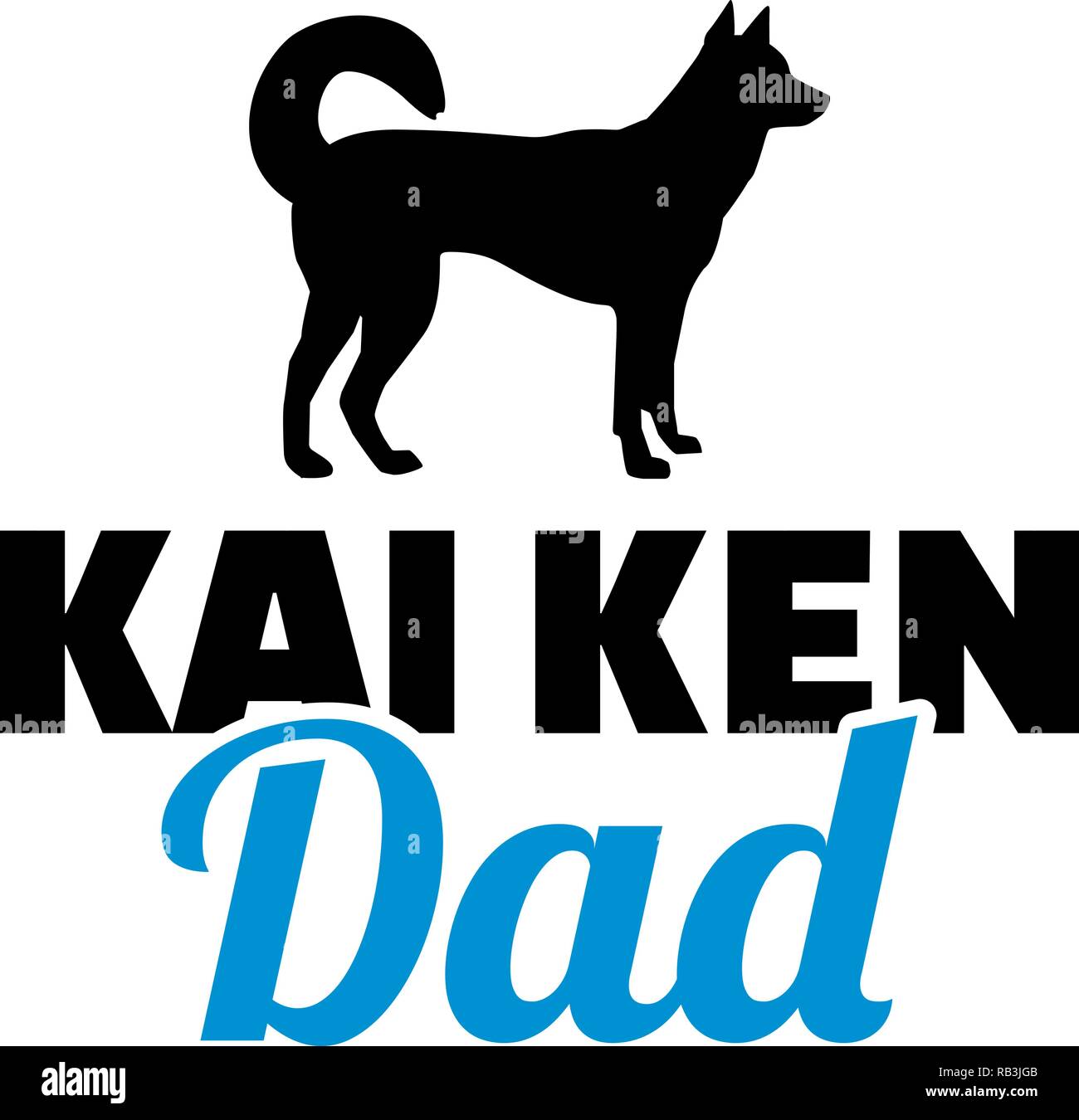Kai ken dad silhouette with blue word Stock Vector Image & Art - Alamy
