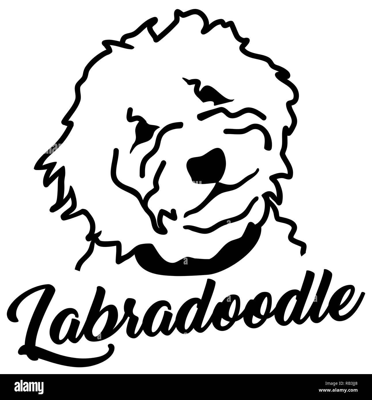 Labradoodle head silhouette with name Stock Vector Image & Art - Alamy