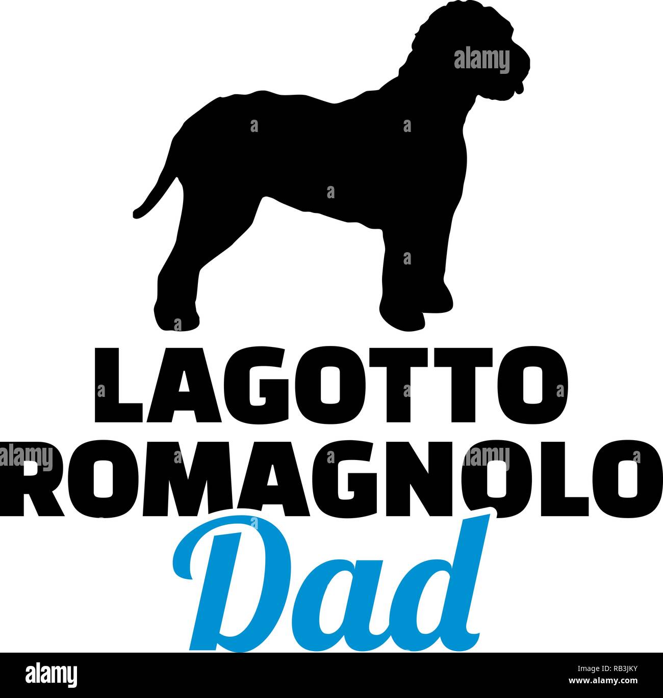 Lagotto Romagnolo dad silhouette with blue word Stock Vector Image ...