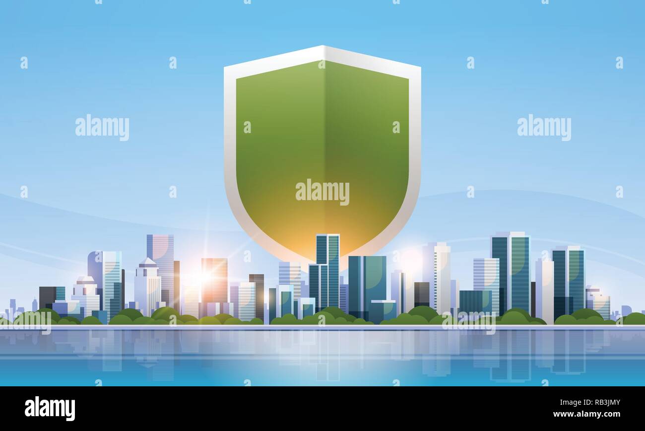 shield icon data privacy protection and security concept over big ...