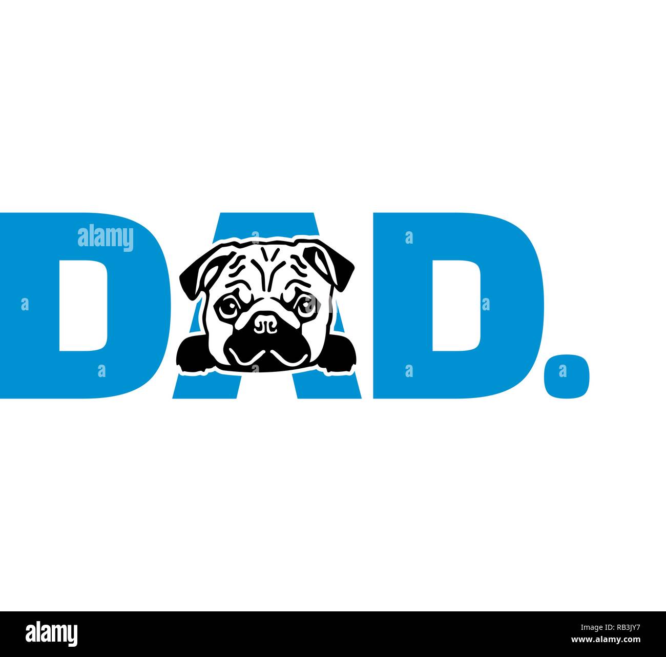 Pug best dad ever slogan Stock Vector Image & Art - Alamy