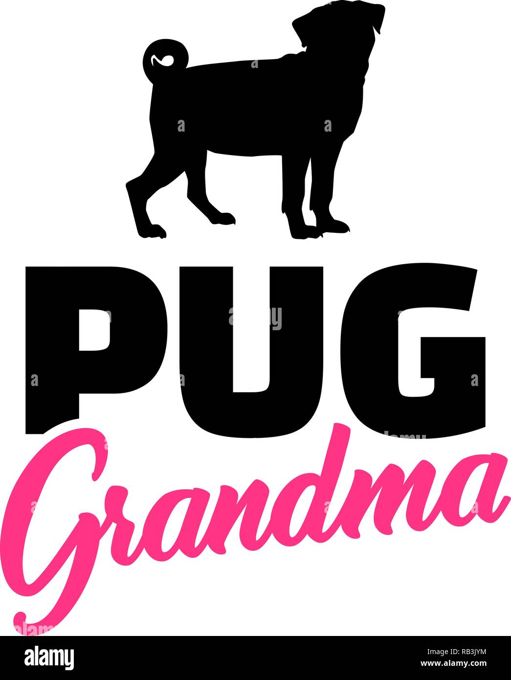 Dog black pug in Stock Vector Images - Alamy